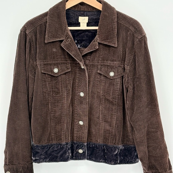 J. Jill | Jackets & Coats | J Jill Chocolate Brown Corduroy W Grey ...